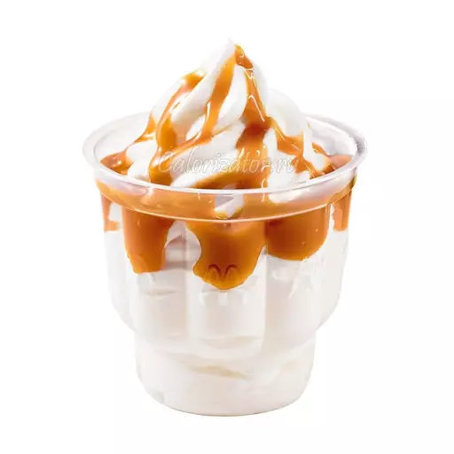 Dessert ice cream with caramel