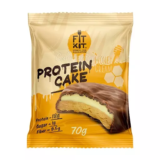 Fitkit Protein Cake Honey Cream Cookies (Honey Cream) - Կալորիոն, օգտակար հատկություններ, օգուտներ եւ վնաս, նկարագրություն