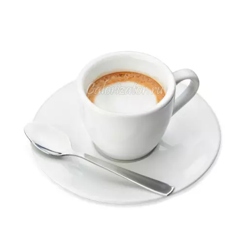 Coffee Espresso Maciato - Kalorie, positiv Eegeschaften, Virdeeler an schueden, Beschreiwung
