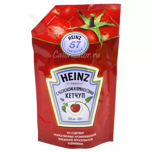 Ketchup Heinz kun ajlo kaj spicoj