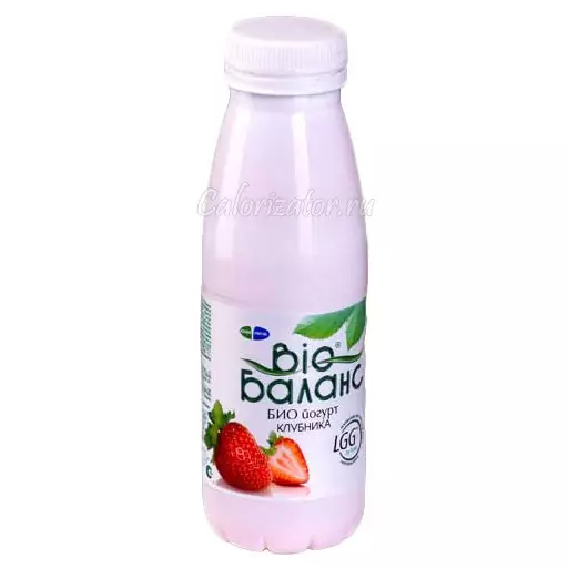 Yoghurt Bio Balance Strawberry - Calorie, Useful properties, benefits and harm, Description