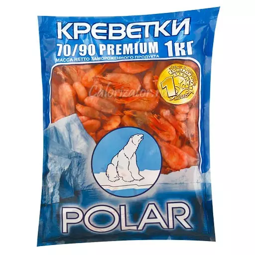 Polar Premium Fresh-Fired γαρίδες - θερμίδες, χρήσιμες ιδιότητες, οφέλη και βλάβη, περιγραφή