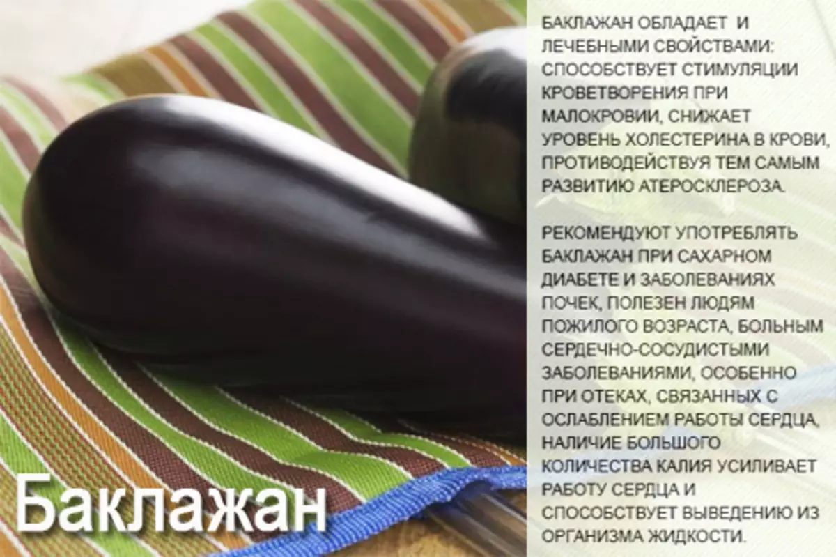 Sammensætning og gavnlige egenskaber af aubergine