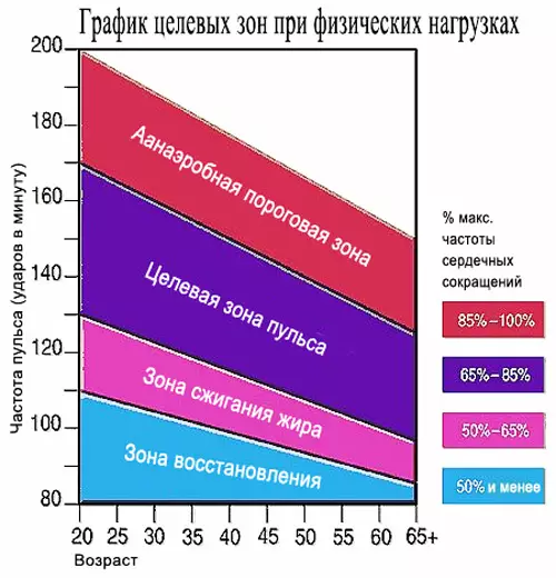 Пульсовые зоны ў кардыятрэніроўкі