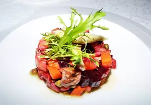 Meat Vinaigrette with Baked Vegetables