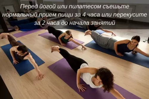 Yoga veya Pilates önünde Gıda Kuralları