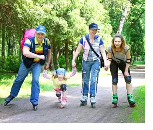 Roller skating.