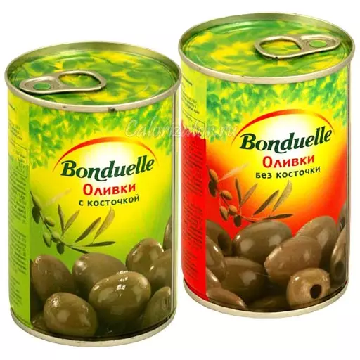 Olives Bondyel miaraka amin'ny taolana / tsy misy dikany - kaloria, fananana mahasoa, tombony ary fahavoazana, famaritana