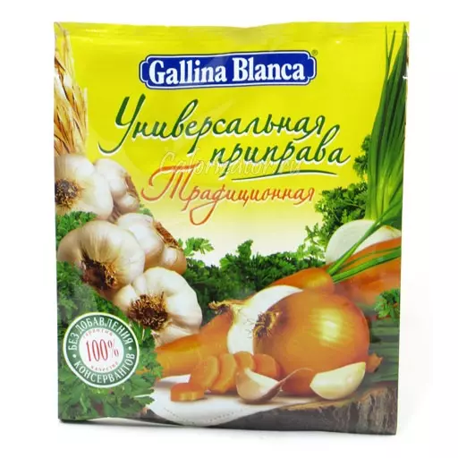 Stagionatura Gallina Blanca universale - di calorie, proprietà benefiche, benefici e danni, descrizione