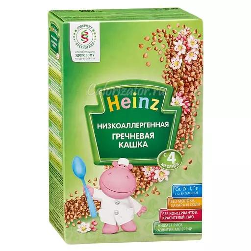 Буквшелдегі HEINZ төмен аллергенді бөртімдері сүтсіз