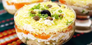 Salad ជាមួយថ្លើម cod,