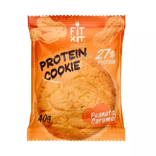 Fitkit Protein Cookie Cacahuetes Galletas de Caramelo (Cacahuetes Caramel) - Calorie, Propiedades útiles, Beneficios y Daños, Descripción