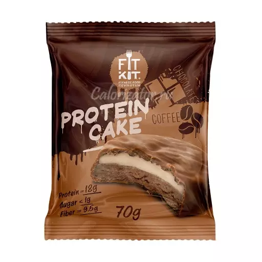 FitKit Protein Cake Chocolate-Coffee Cake (Chocolate-Coffee) - Kalorie, hyödylliset ominaisuudet, edut ja haitat, kuvaus