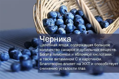 Ukwakheka kanye nezici eziwusizo ze-blueberries