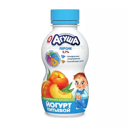 Йогурт Агуша питної з персиком 2.7%