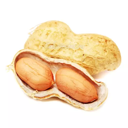 Peanut triomaithe - calorie, airíonna tairbhiúla, sochair agus dochar, tuairisc