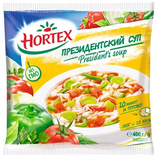 Hortex总统汤 - 卡路里，有用的属性，福利和伤害，描述