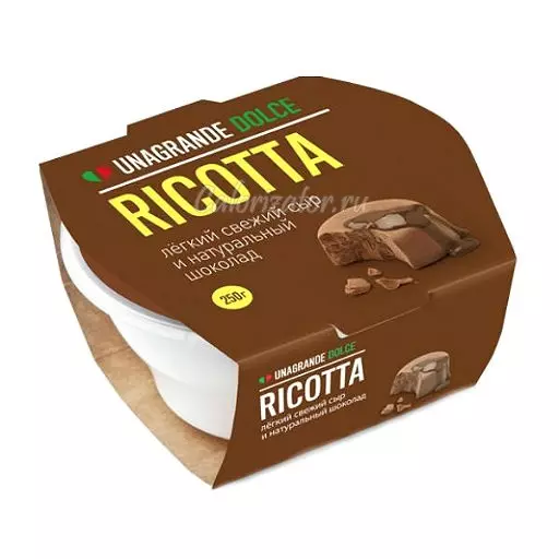 Ricotta's Unawrande Dolce Cheese med naturlig chokolade