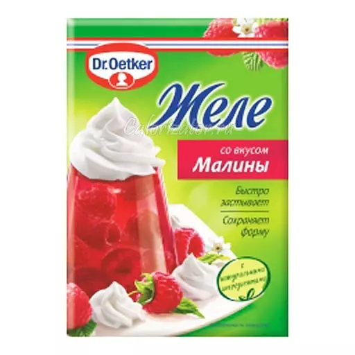 Jelly dr.oetker miaraka amin'ny raspberry tsiro