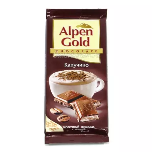 Chocolate Alpen Emas Cappuccino - Kalori, Beneficial Properti, Manfaat dan Bahaya, Deskripsi