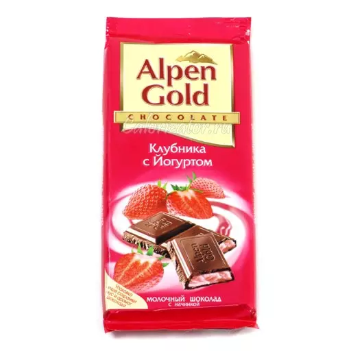 ຊອກໂກແລດ Alpen ຄໍາ Strawberry ມີນົມສົ້ມ