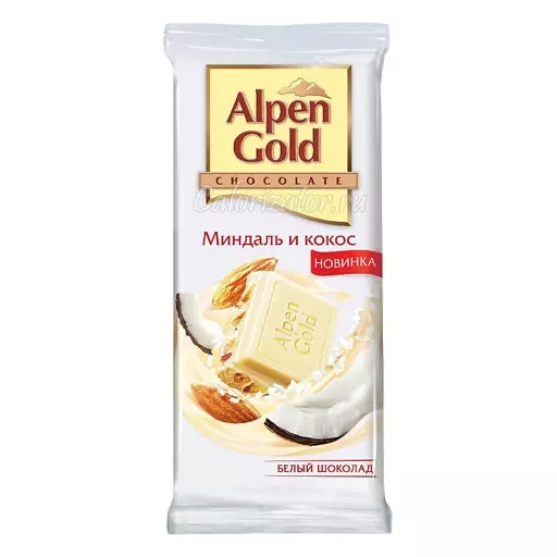 Alpen zelta mandeļu un kokosriekstu šokolāde