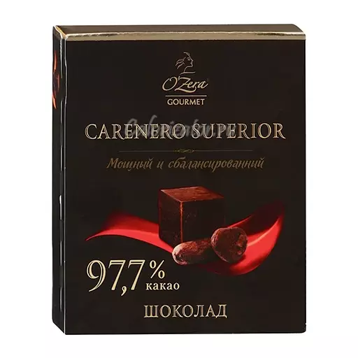 الشوكولاته O'Zera Carenero العليا 97.7٪ - السعرات الحرارية، والخصائص المفيدة، والفوائد والأضرار والوصف