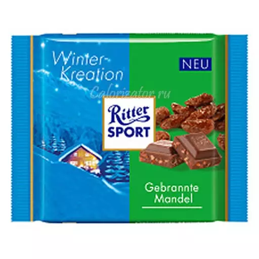 Chocolade ritter sport winter caramel amandel