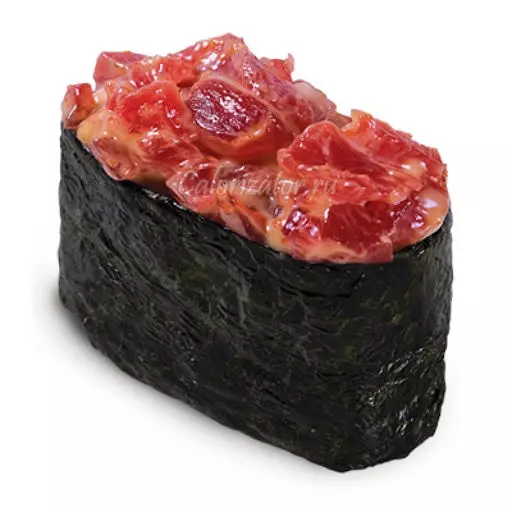 Sushi supais Maguro - calories, propietats beneficioses, beneficis i danys, vista