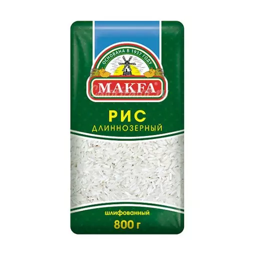 O arroz de makfa é de grans longo