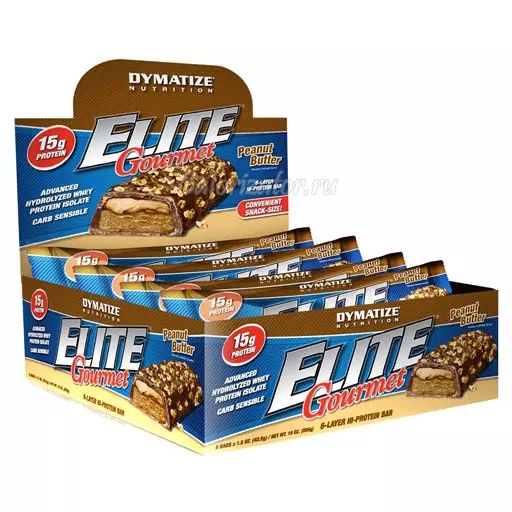 Dymatize Elite XT Gourmet Protein Bar 42 bar 42 - Calorie, tính chất hữu ích, lợi ích và tác hại, mô tả