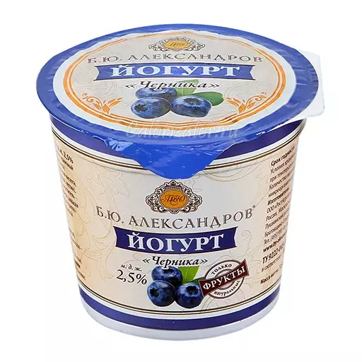 Jogurt B.Yu. Alexandrov mustika 2,5%
