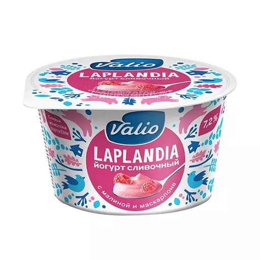 Jogurt Valio Laplandia romerige met frambose en mascarpone 7.2%